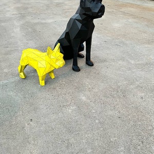 Metal Lifesize Frenchie Sculpture Polygonal Metal Art French Bulldog ...