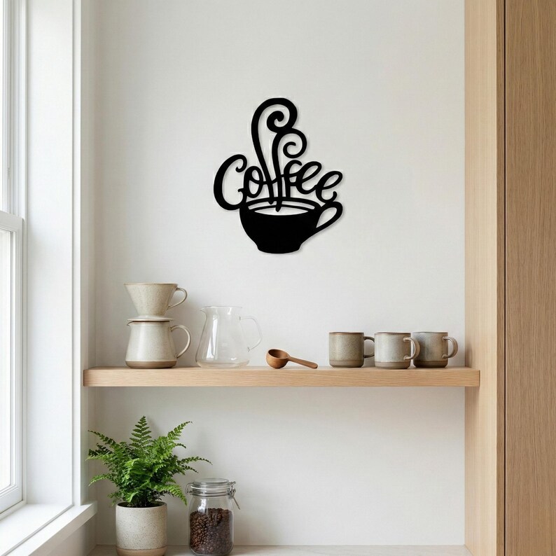 Coffee Cup Metal Sign for Kitchen, Farmhouse Café Bar Accent - Etsy