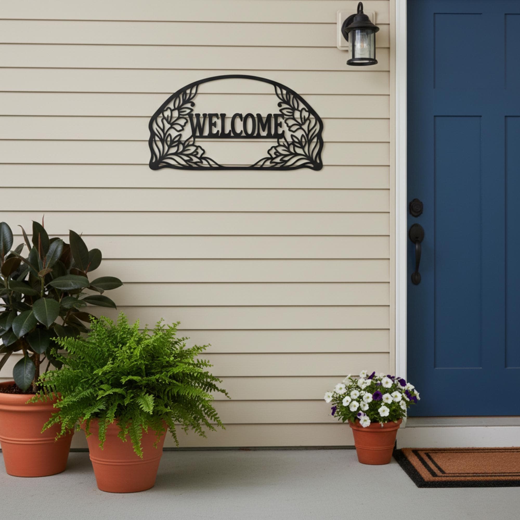 Floral Metal Welcome Sign - Durable Outdoor Porch Decor - Etsy