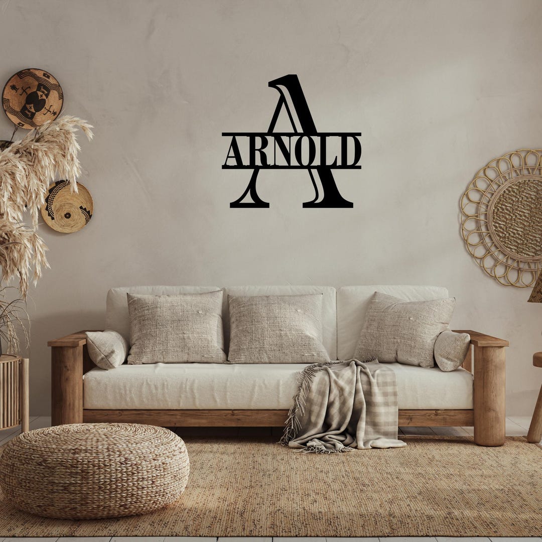 Personalized Metal Monogram Sign, Last Name Wall Art, Housewarming Gift ...