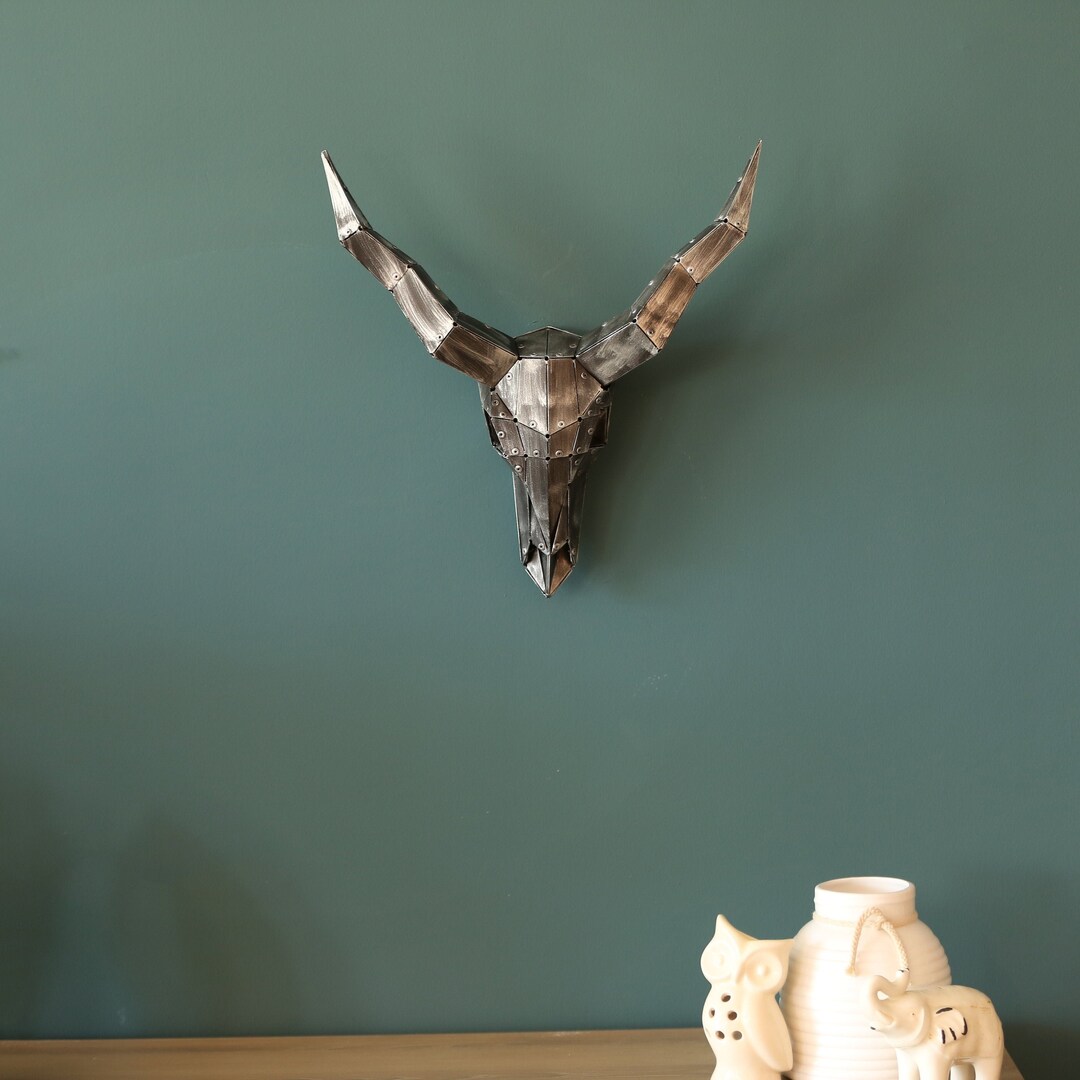 3D Metal Longhorn Skull Wall Art: Texas Home Decor - Etsy