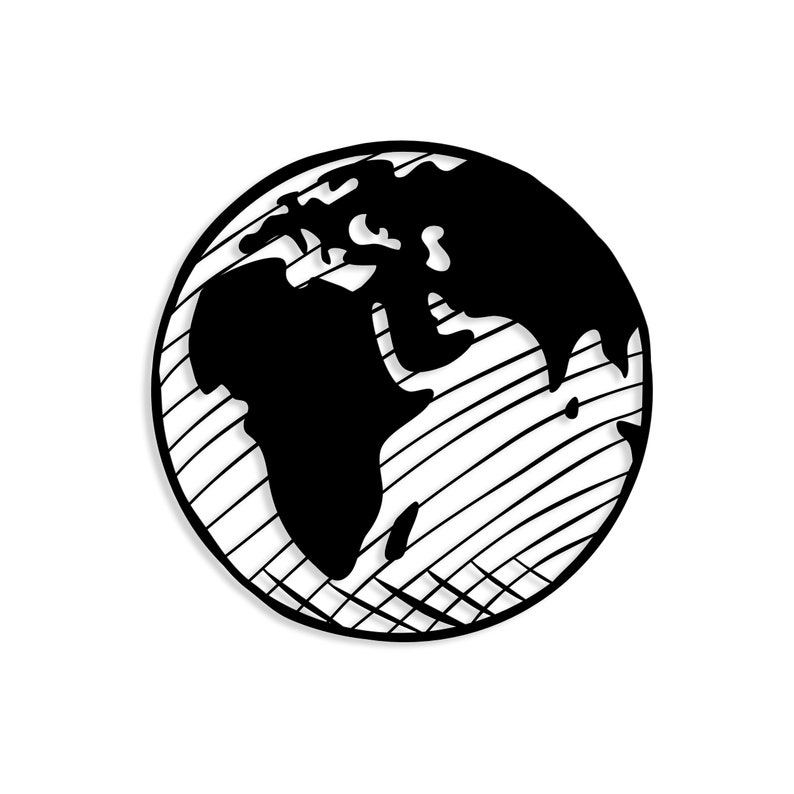 Planet Metal Wall Art Metal Wall Decor World - Etsy