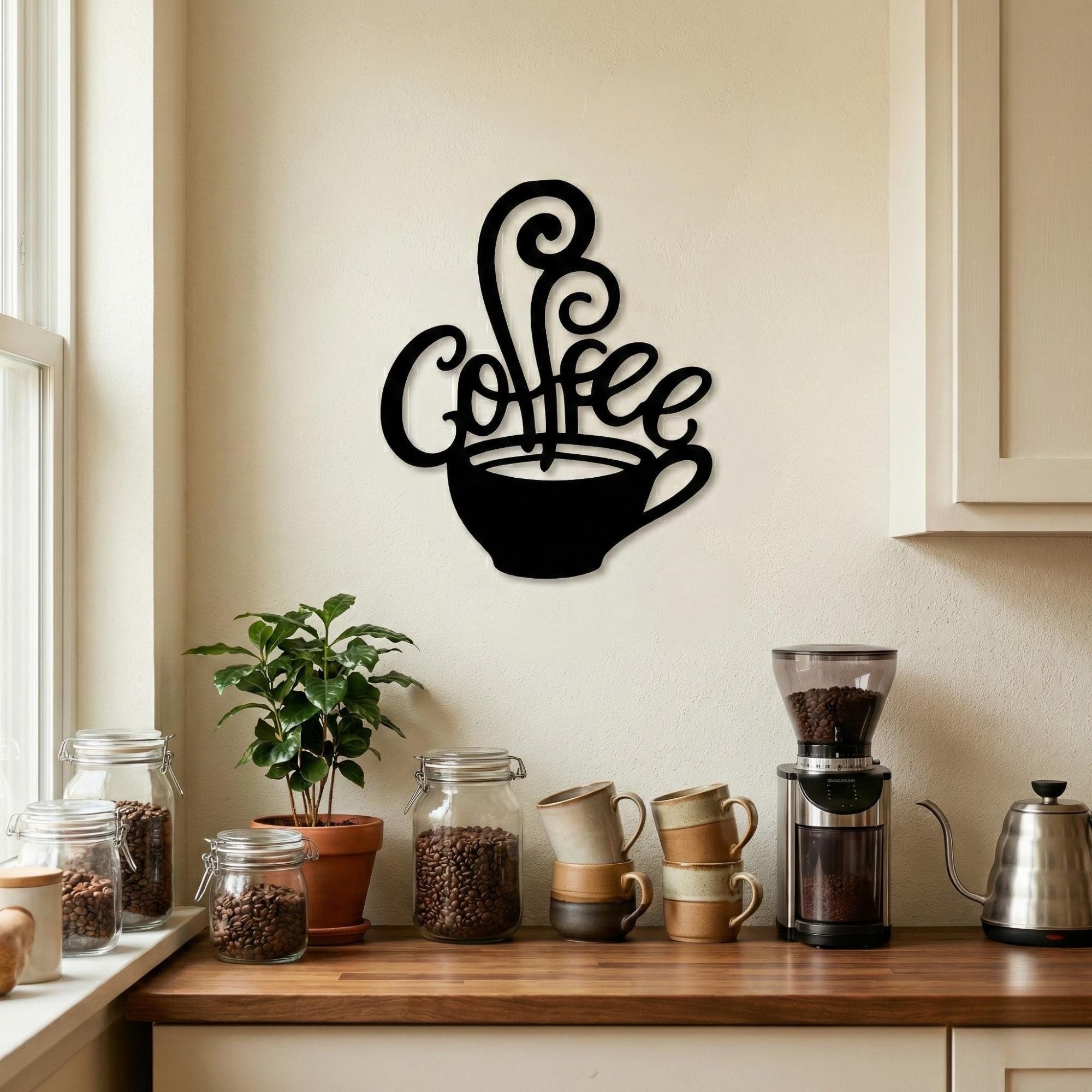 Coffee Cup Metal Sign for Kitchen, Farmhouse Café Bar Accent - Etsy