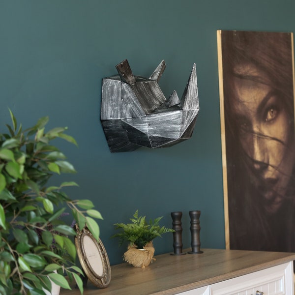Rhino Wall Sculptures - Etsy