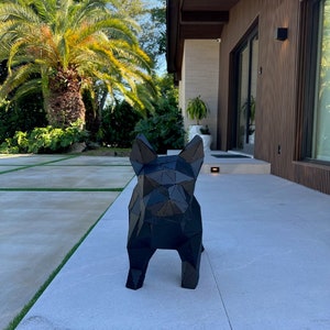Metal Lifesize Frenchie Sculpture | Polygonal Metal Art | French ...