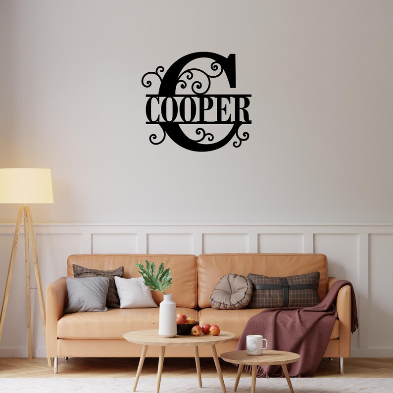 Personalized Metal Monogram Sign, Last Name Wall Art, Housewarming Gift ...