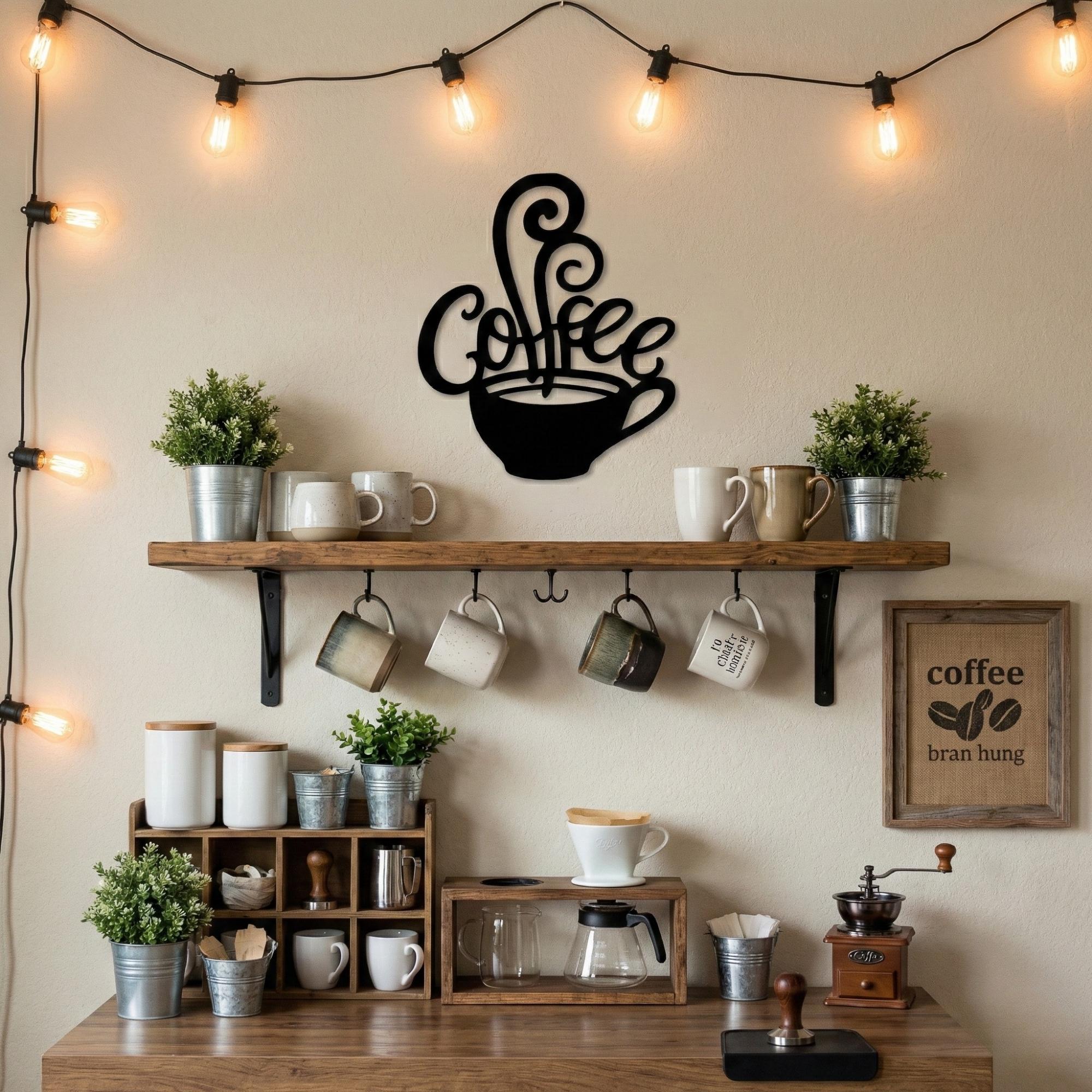 Coffee Cup Metal Sign for Kitchen, Farmhouse Café Bar Accent - Etsy