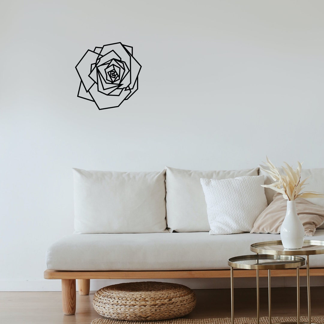 Rose Metal Wall Art, Unique Wall Art, Metal Wall Decor, Metal Wall Sign ...