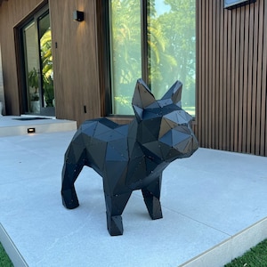 Metal Lifesize Frenchie Sculpture | Polygonal Metal Art | French ...