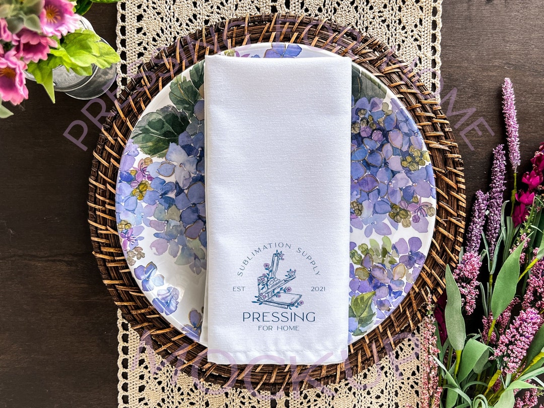 Spring Themed Dinner Napkin Mockup Photos 19x19 Polyester Napkins for ...