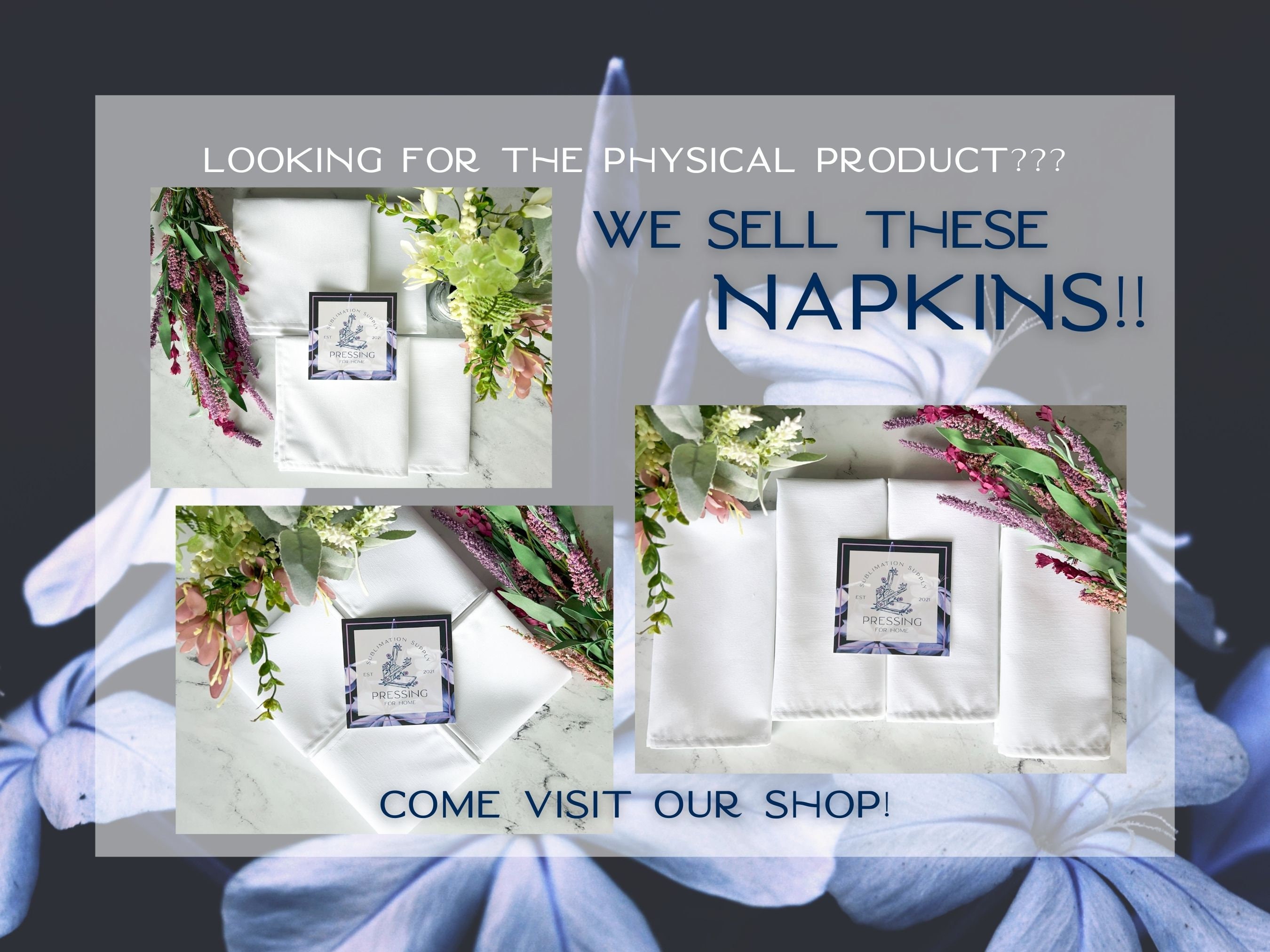 Spring Themed Dinner Napkin Mockup Photos 19x19 Polyester Napkins for ...
