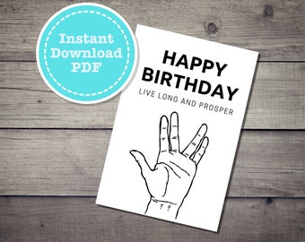 Spock Birthday Card - Etsy