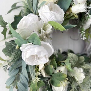 Half Moon Front Door Year Round Floral Faux Wicker Shabby Chic Rustic ...