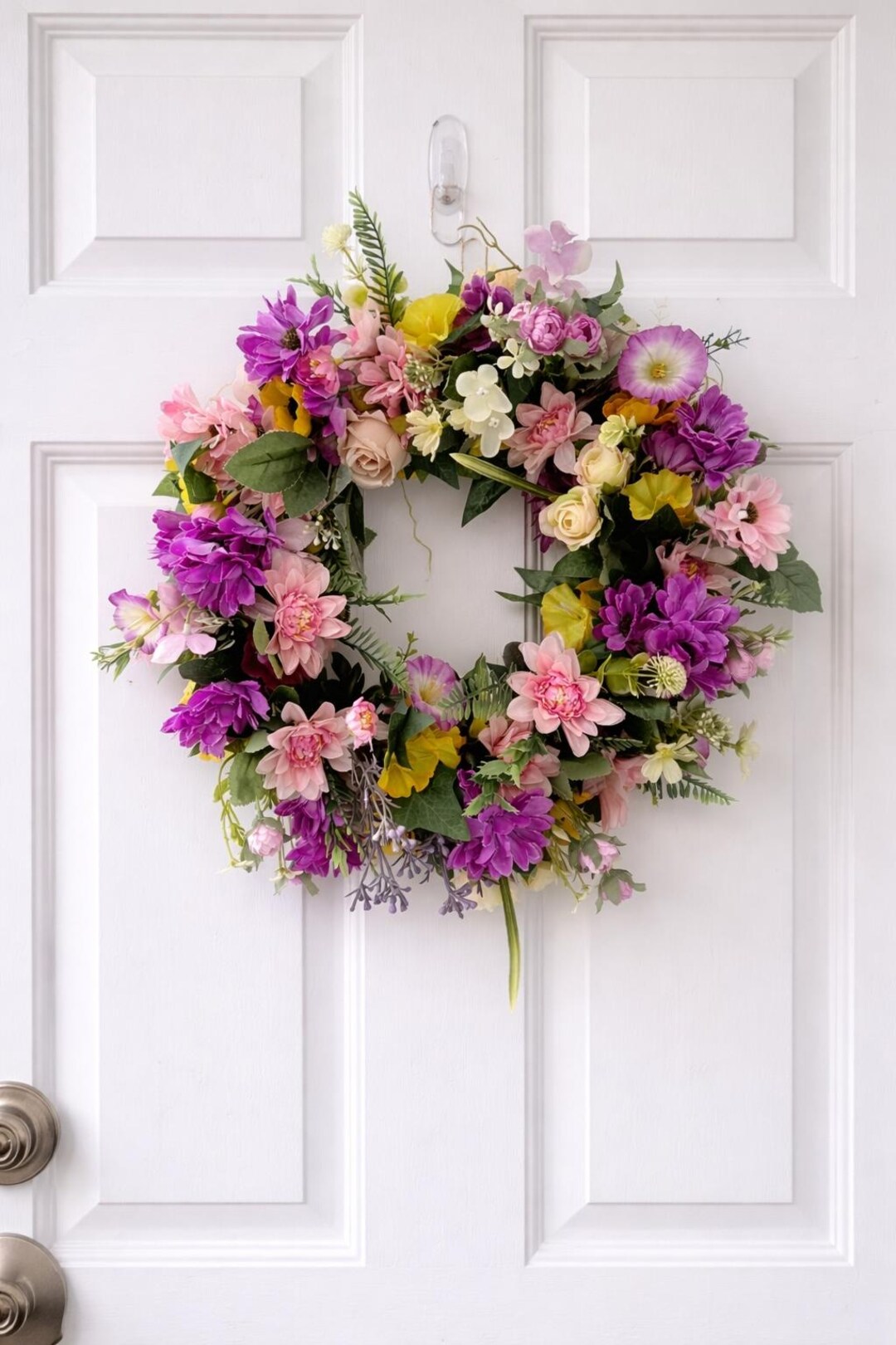 Spring/summer Front Door Mixed Floral Boutique Faux Wreath - Etsy