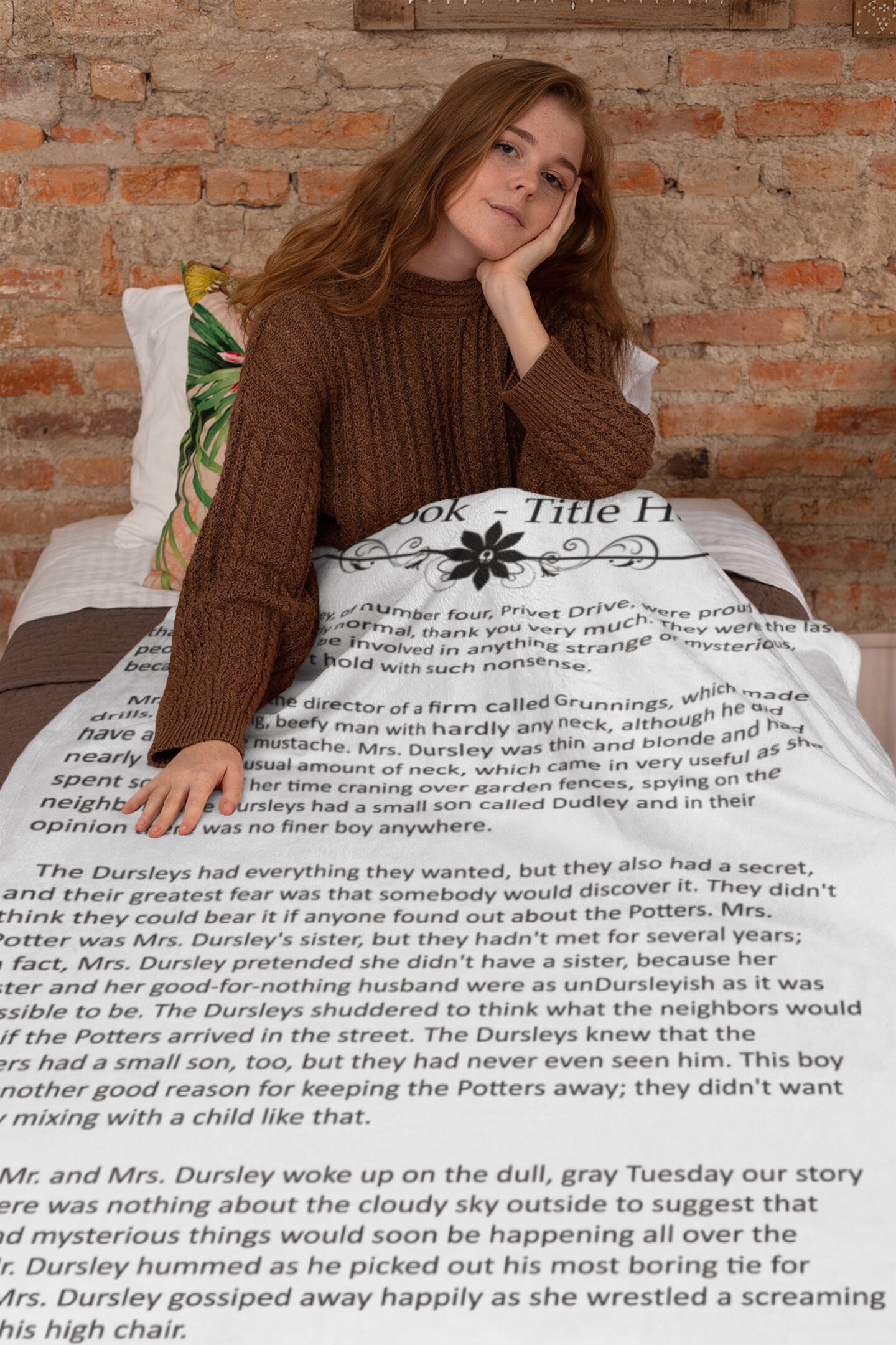 Book Blanket Custom Book Page Blanket - Etsy