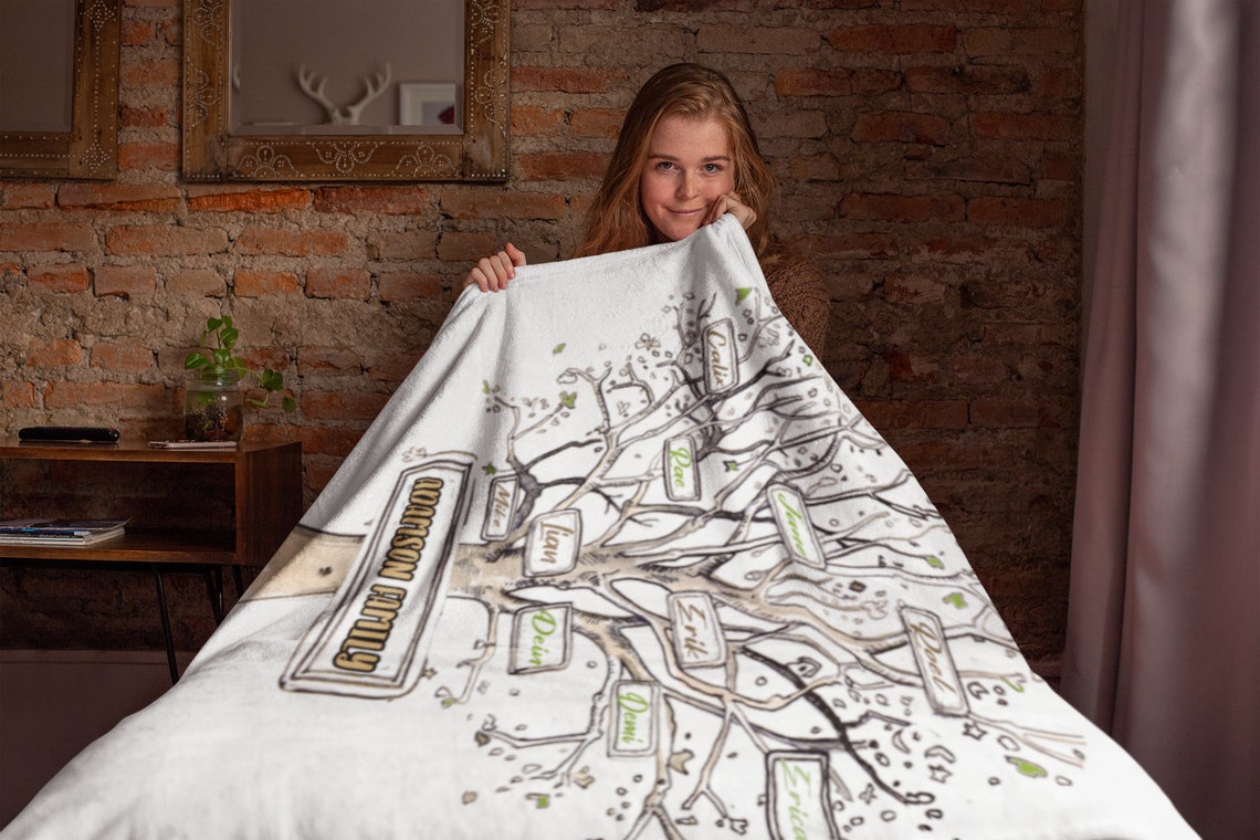 Personalized Family Tree Blanket/mothers Day Gift / - Etsy