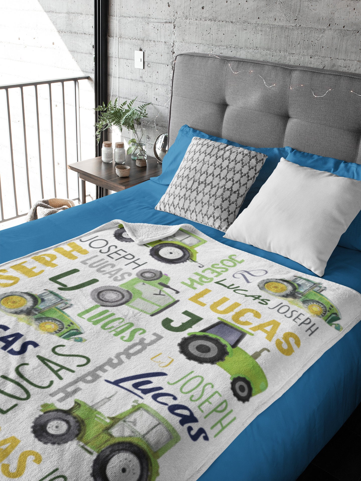 Personalized Tractor Blanket Farm Baby Blanket Farmer - Etsy