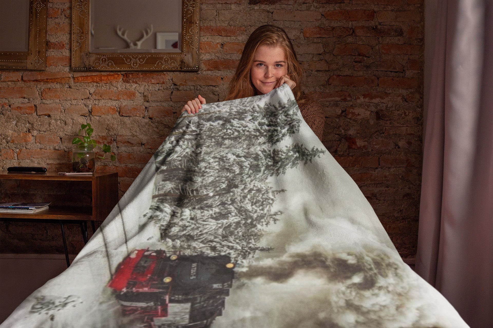 Vintage Locomotive Fleece Blanket Old Train Blanket Custom Made sold by Gislaine Santos | SKU ...