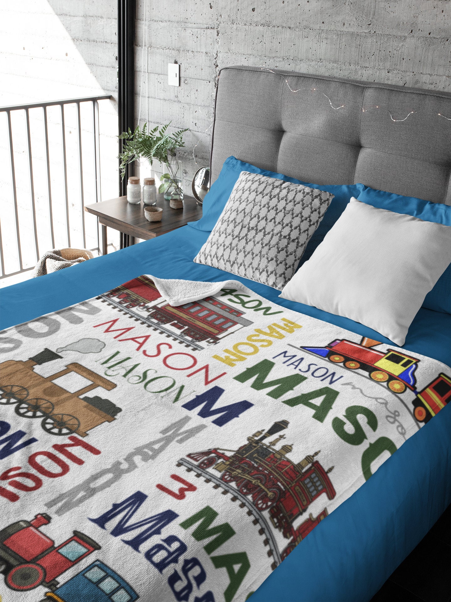 Personalized Train Baby Blanket Trains Personalized Blanket - Etsy