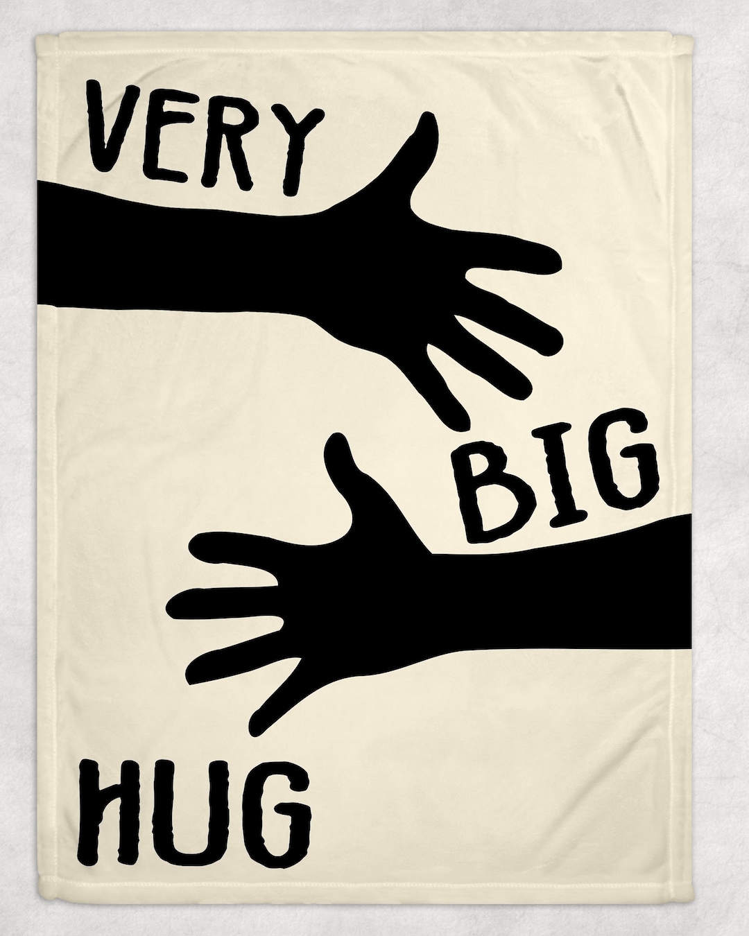 Very Big Hug — Black and White Fleece Throw Blanket Send Hugs - Best ...