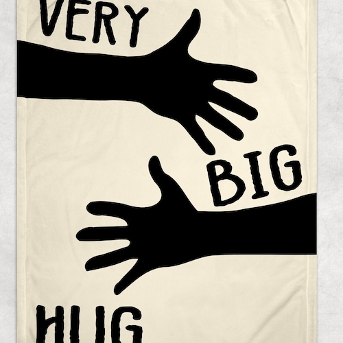 Very Big Hug Black and White Fleece Throw Blanket Send Hugs - Etsy