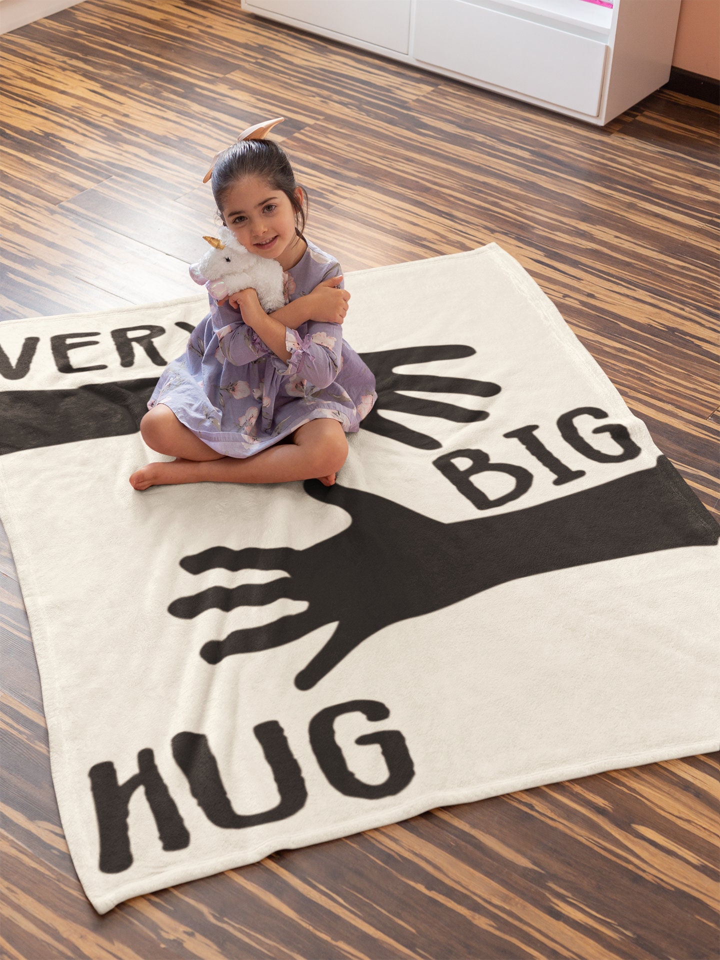Very Big Hug Black and White Fleece Throw Blanket Send Hugs - Etsy