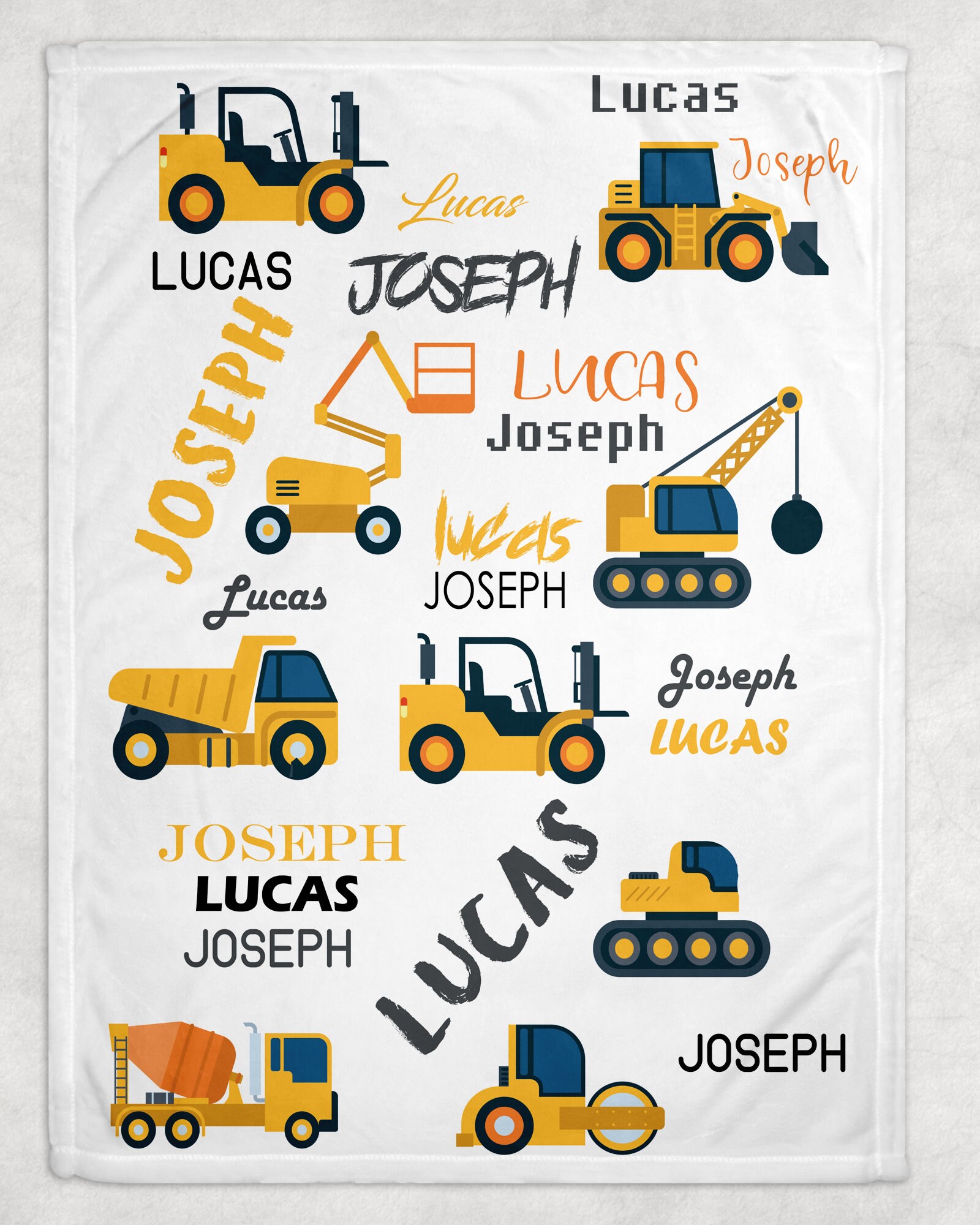 Personalized Construction Blanket Personalized Baby Blanket | Etsy