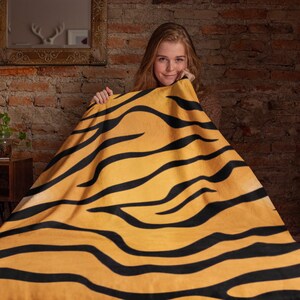 Classic Tiger Animal Print Pattern Fleece Blanket - Etsy