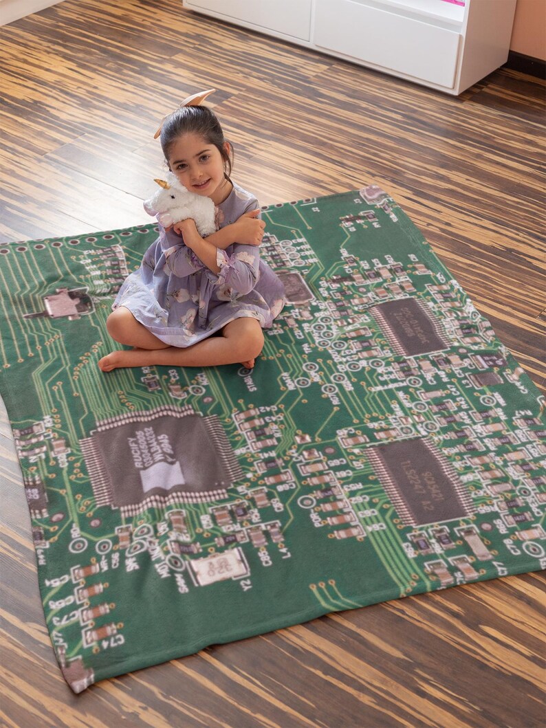 PCB Blanket, Circuit Board Throw Bedding Sofa Cover, Motherboard Geeky ...