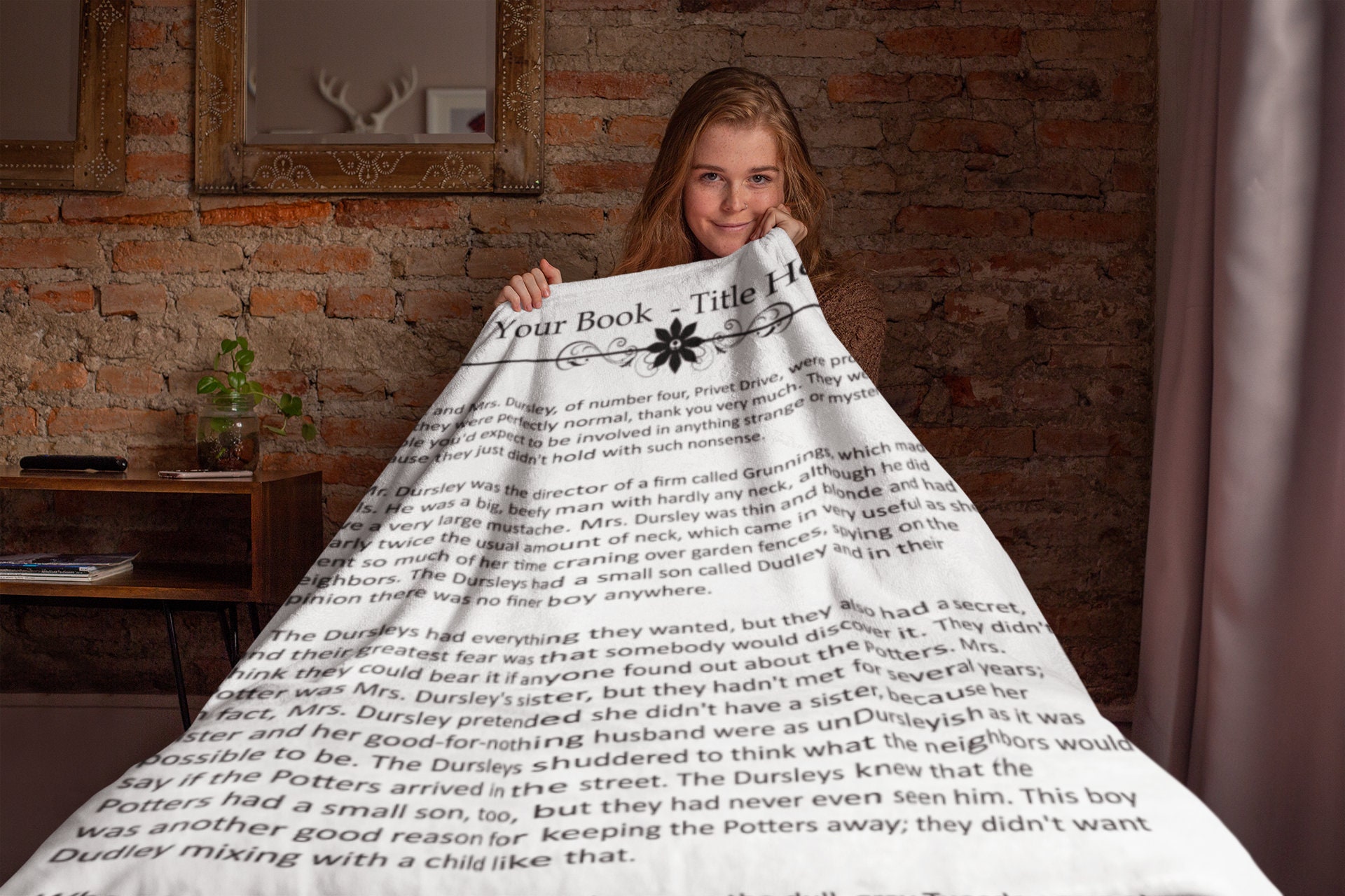 Book Blanket Custom Book Page Blanket - Etsy