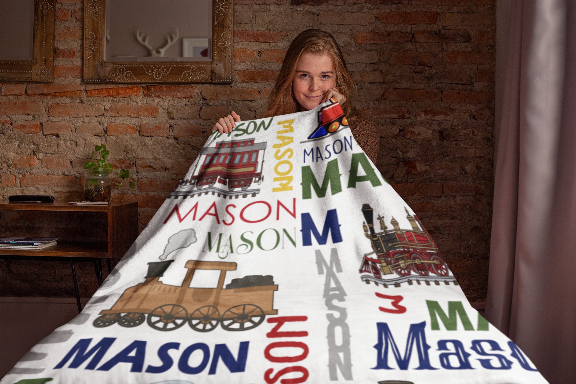 Personalized Train Baby Blanket Trains Personalized Blanket - Etsy