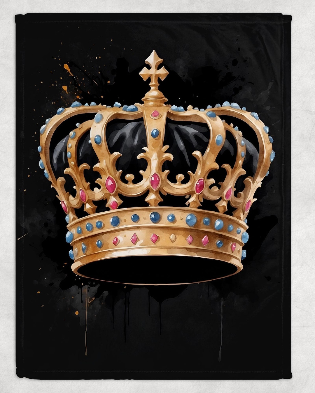 Crown Fleece Blanket / Crown Queen Throw Blanket / Crown King Fleece ...