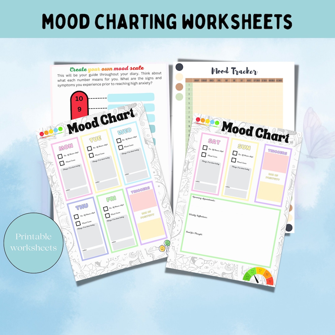 Mood Chart, Mood Tracker Journal, Printable, Emotional Regulation ...