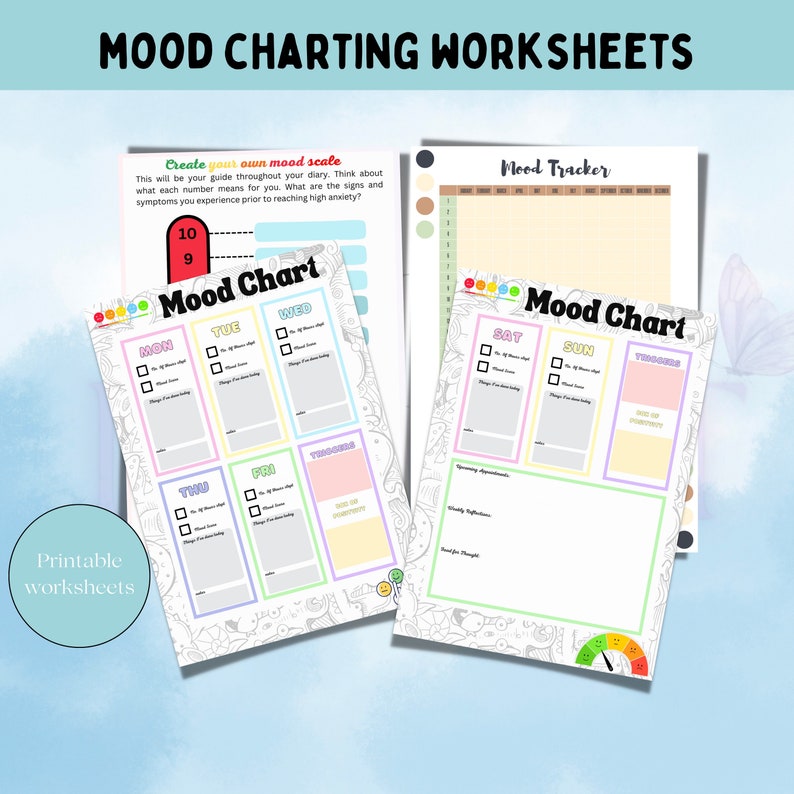 Mood Chart, Mood Tracker Journal, Printable, Emotional Regulation ...