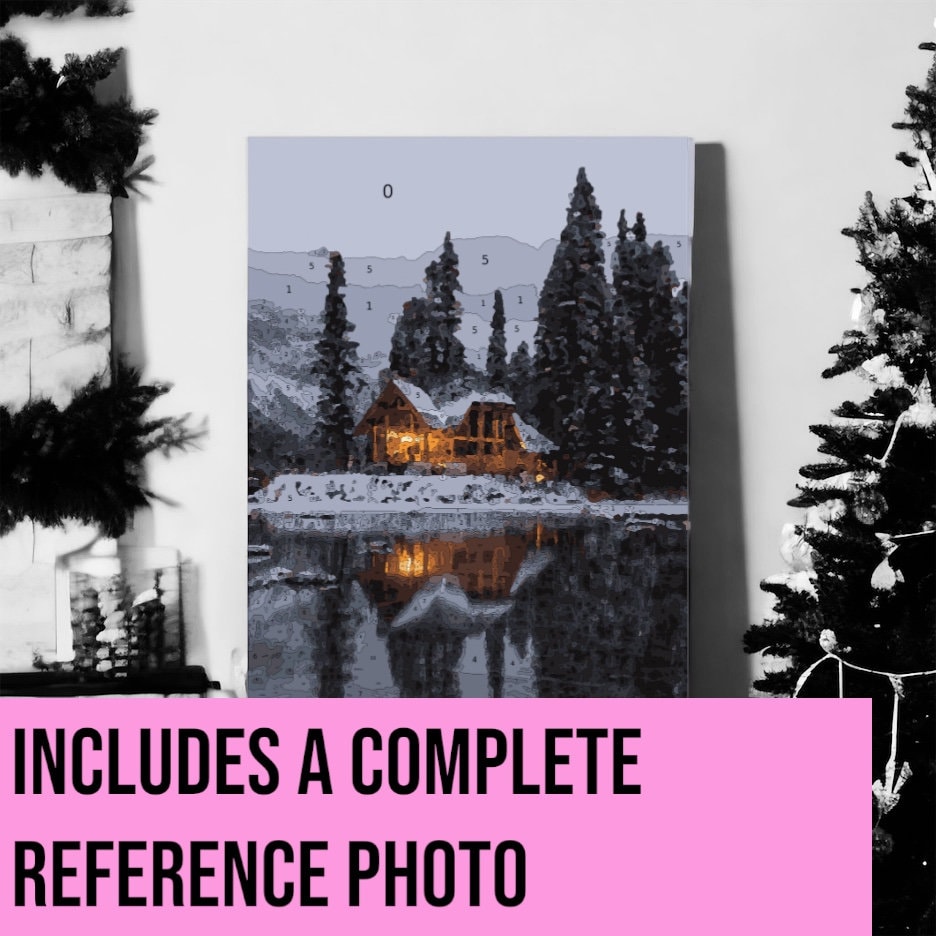 Christmas Winter Scene Paint by Numbers Kit, Digital Download ...