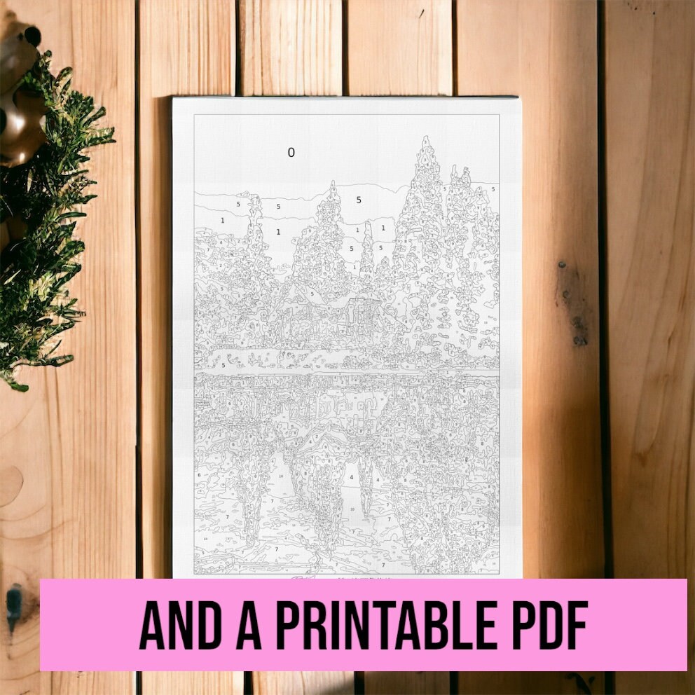 Christmas Winter Scene Paint by Numbers Kit, Digital Download ...