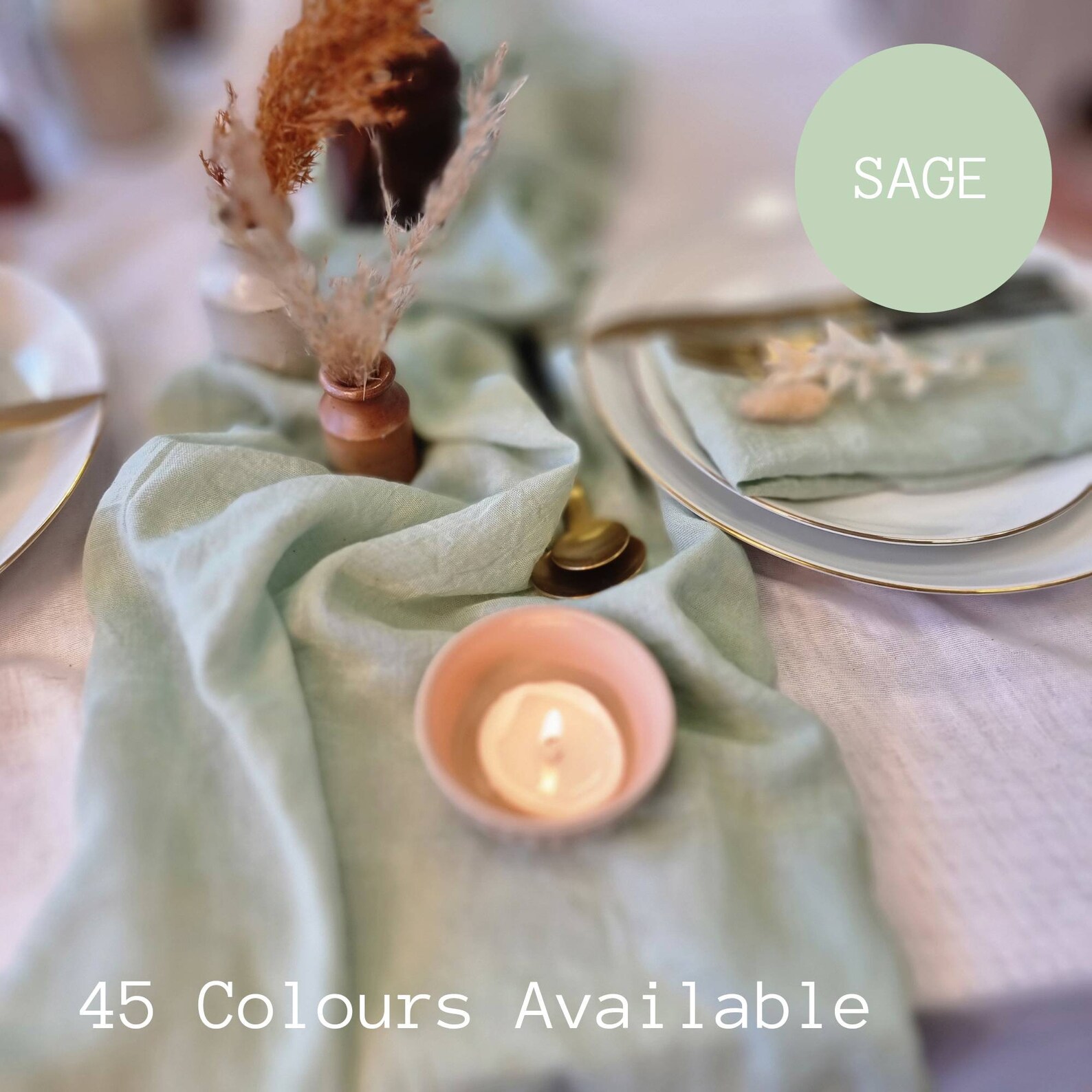 Sage Green Boho Wedding Gauze Table Runner Rustic Wedding - Etsy UK