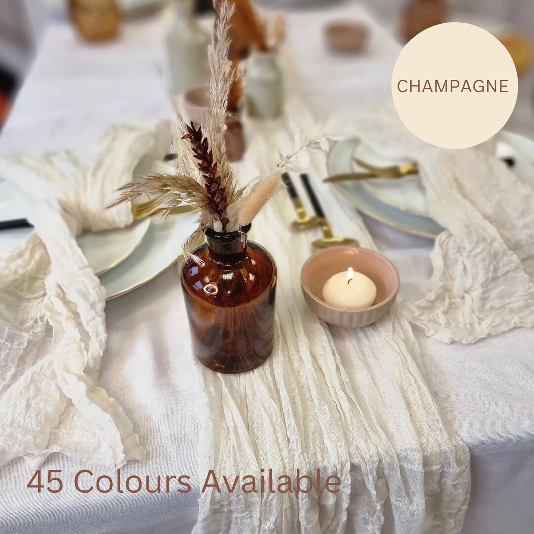 Champagne Boho Wedding Gauze Table Runner Rustic Wedding - Etsy