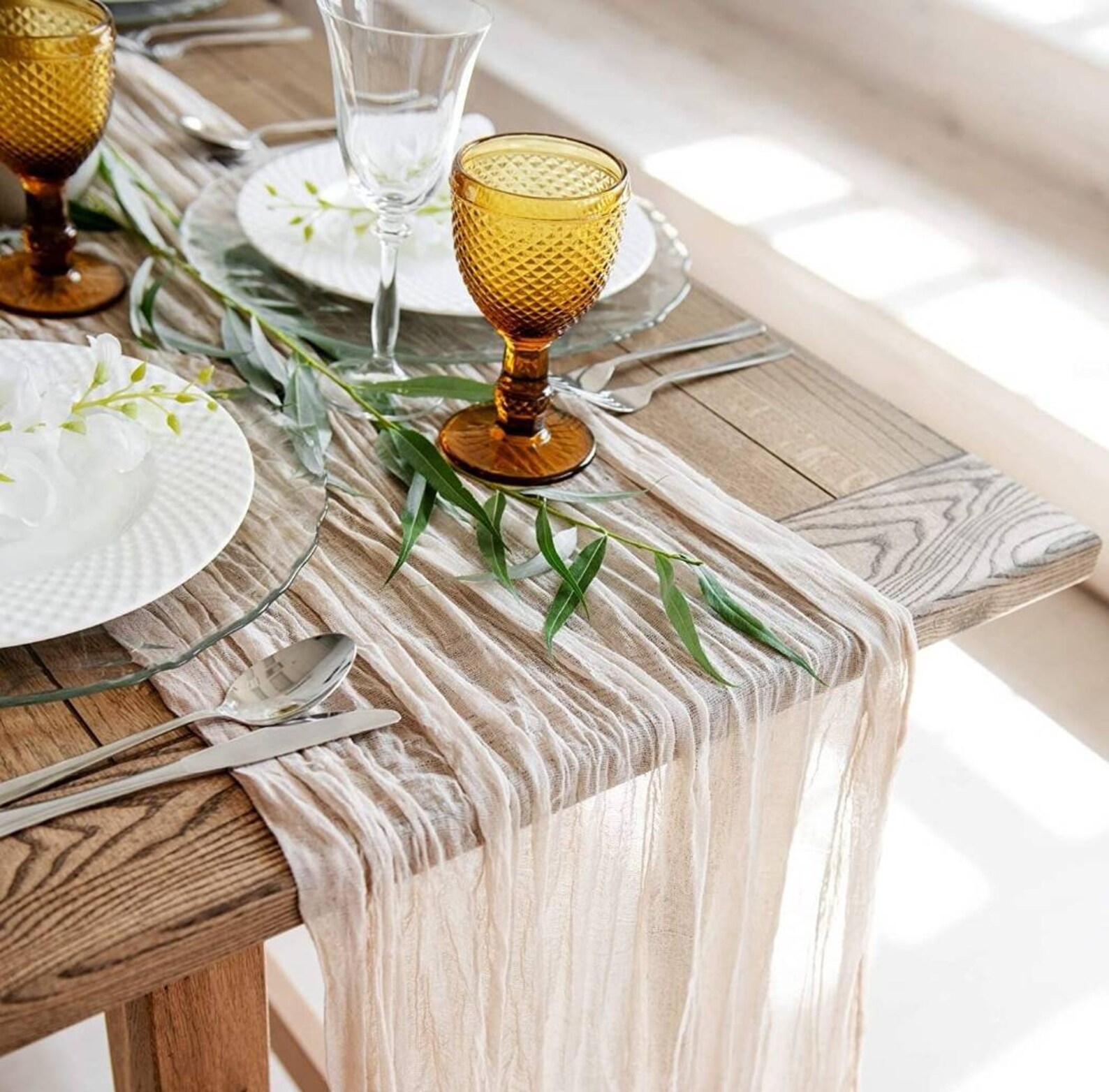 Champagne Boho Wedding Gauze Table Runner Rustic Wedding - Etsy