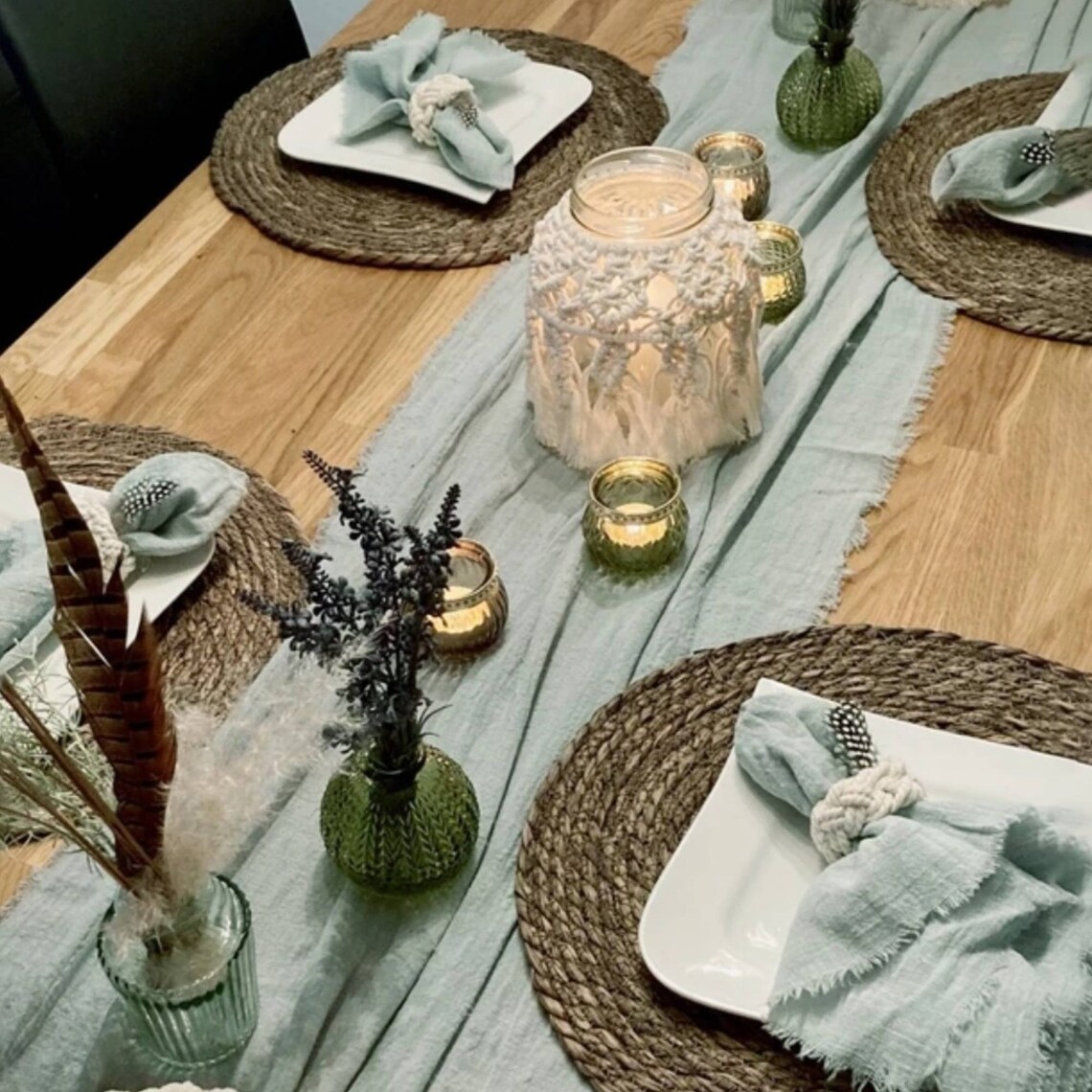 Sage Green Boho Wedding Gauze Table Runner Rustic Wedding - Etsy UK