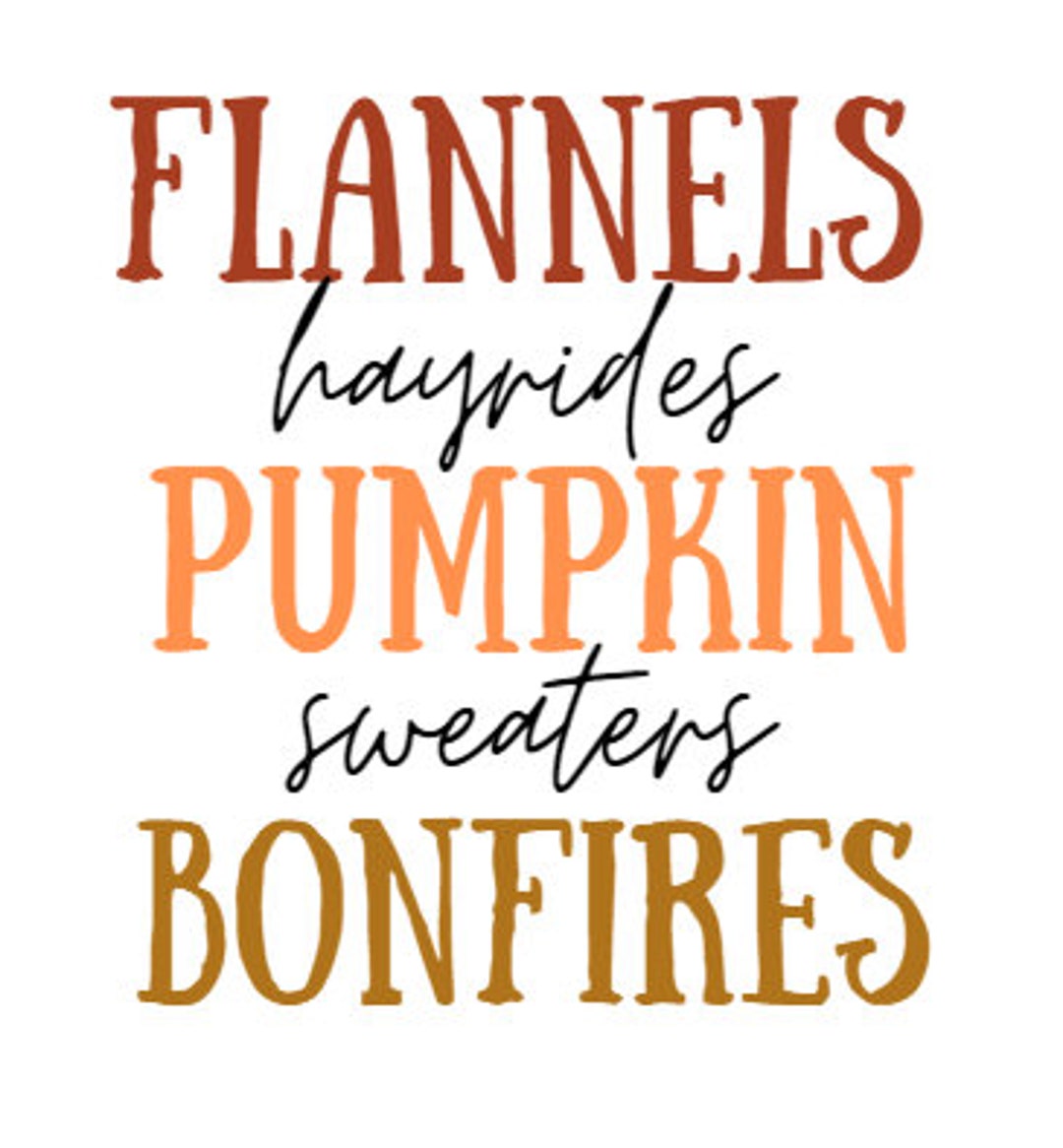 Flannels Hayrides Pumpkins Sweaters Bonfires Png, Fall Png, Digital ...