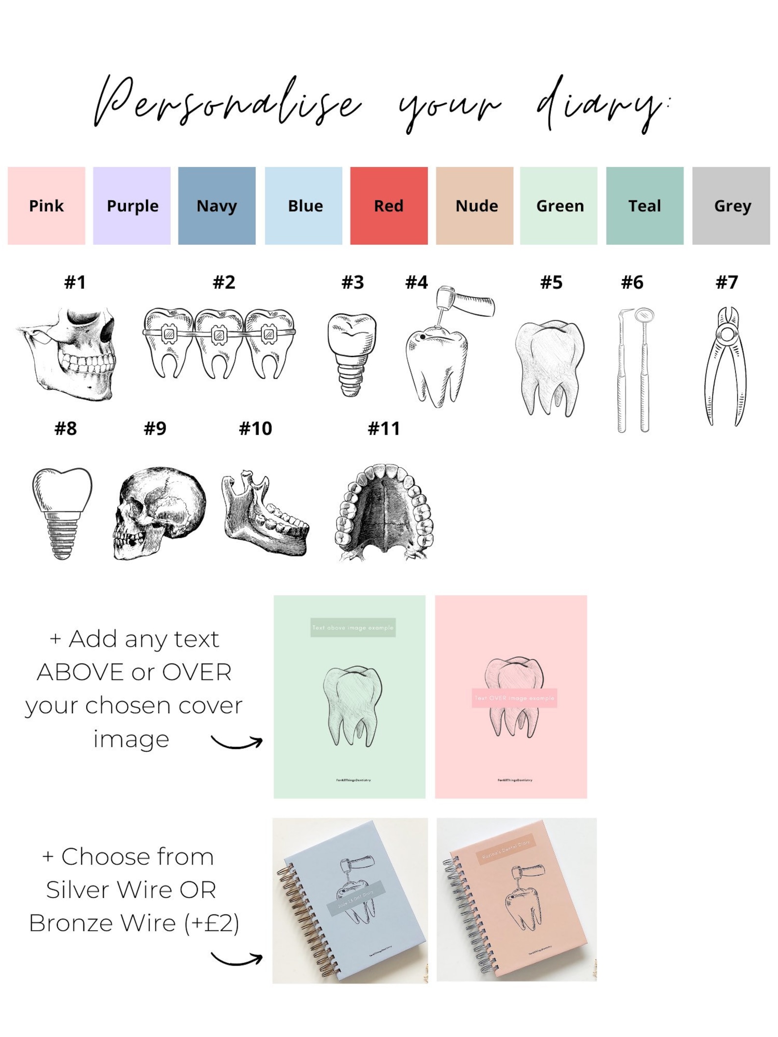 12 Month Dental Diary Personalised A5 Academic Planner for | Etsy