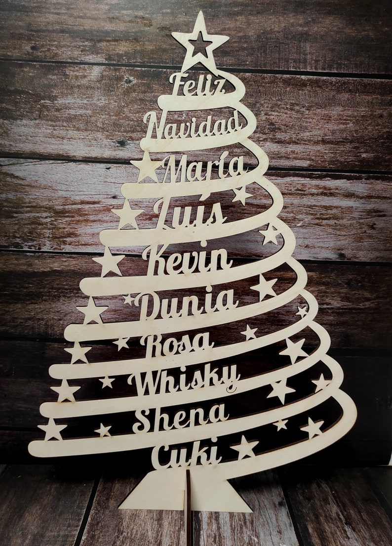 Personalized Christmas Tree With Names, Wishes... - Etsy