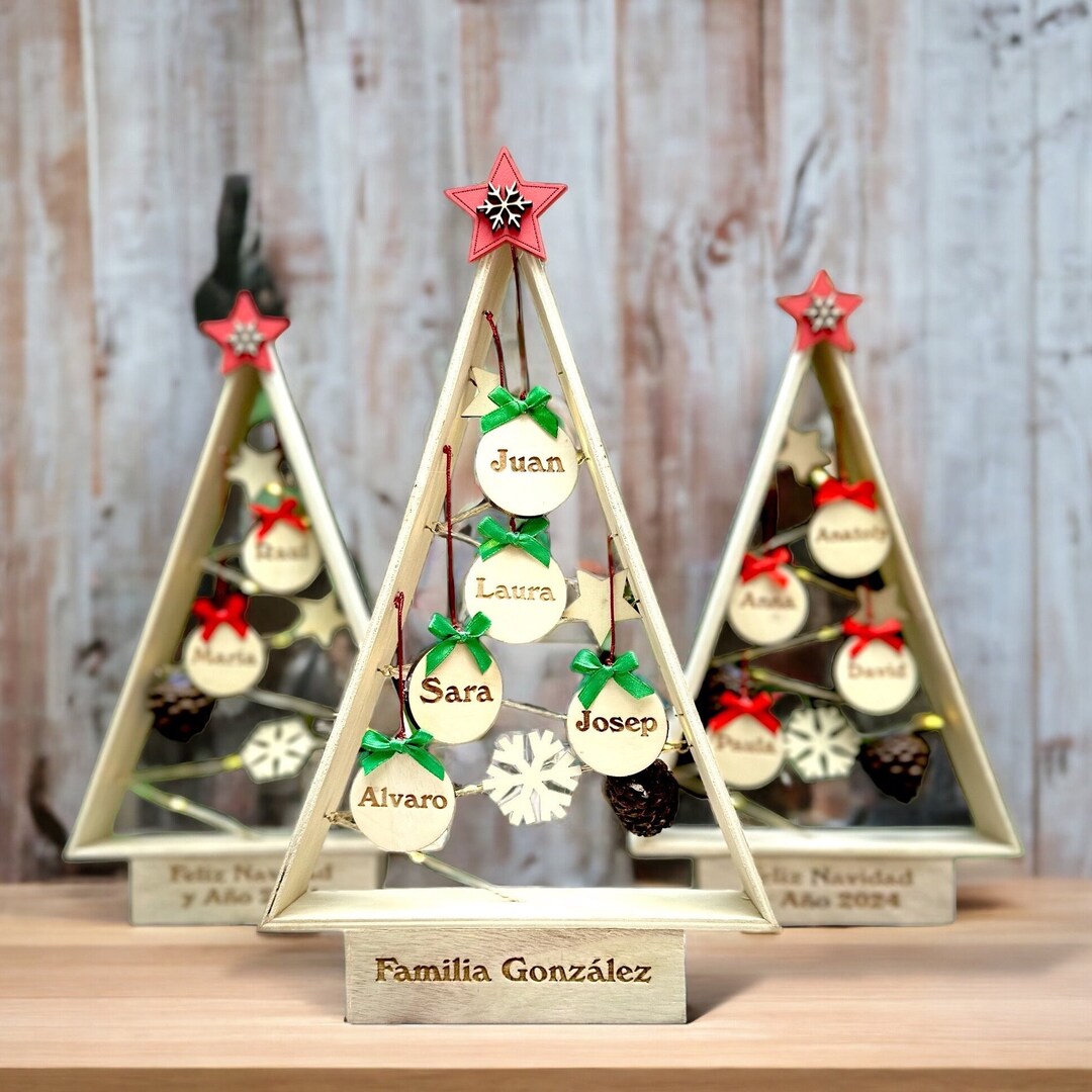 Personalized Modern and Elegant Christmas Tree Made of Natural Wood - Etsy