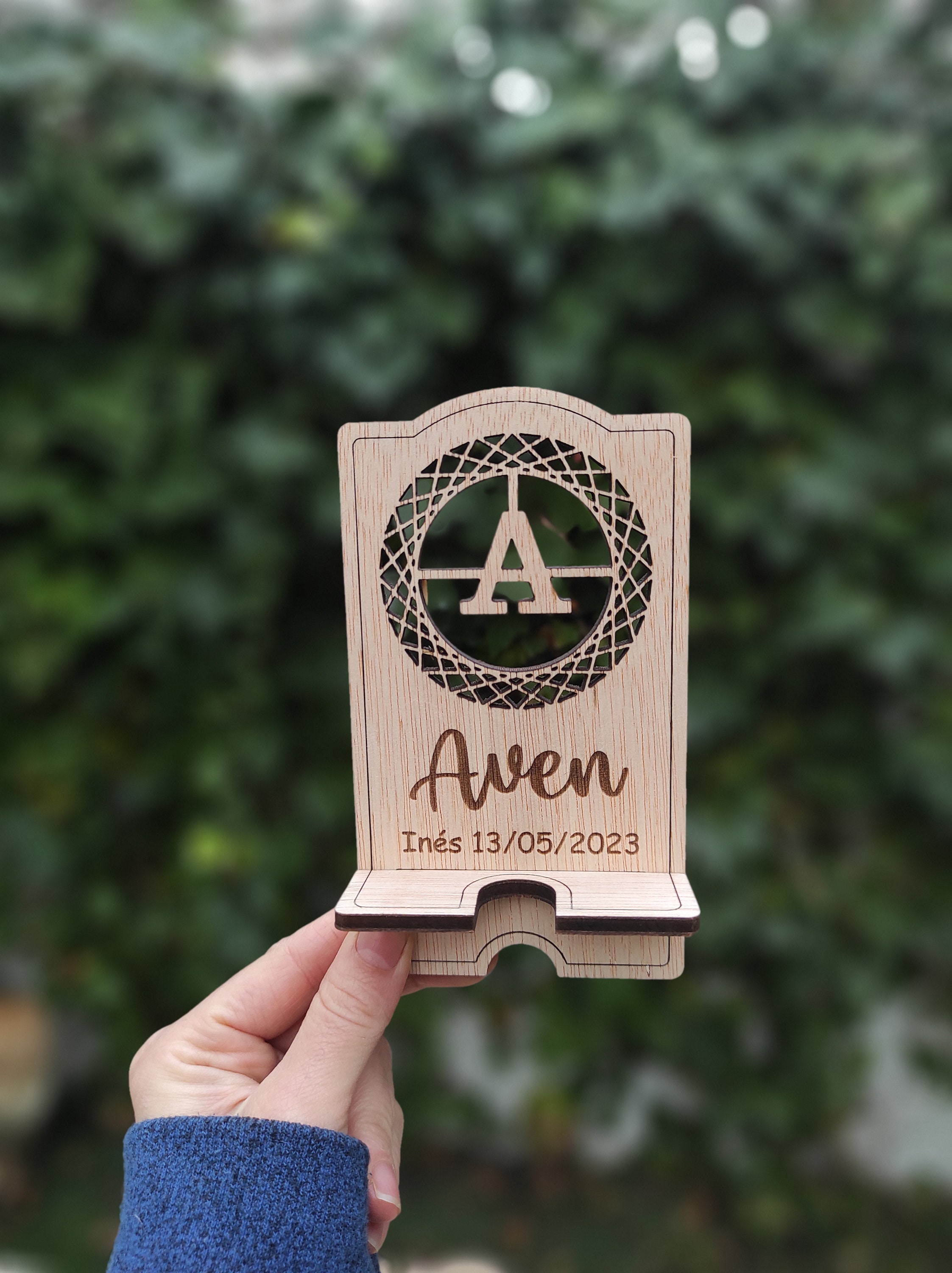 Personalized Monogrammed Laser Cutting Stand for Mobile Phone. Gift ...