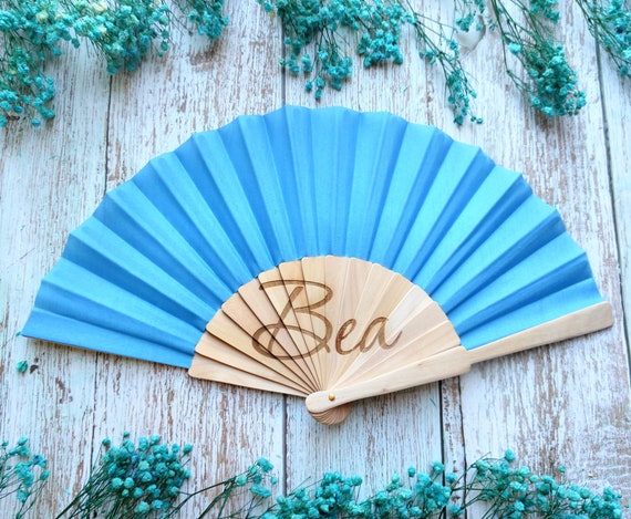 Personalized Wooden Fan. Different Colors. A Must Have in Your - Etsy