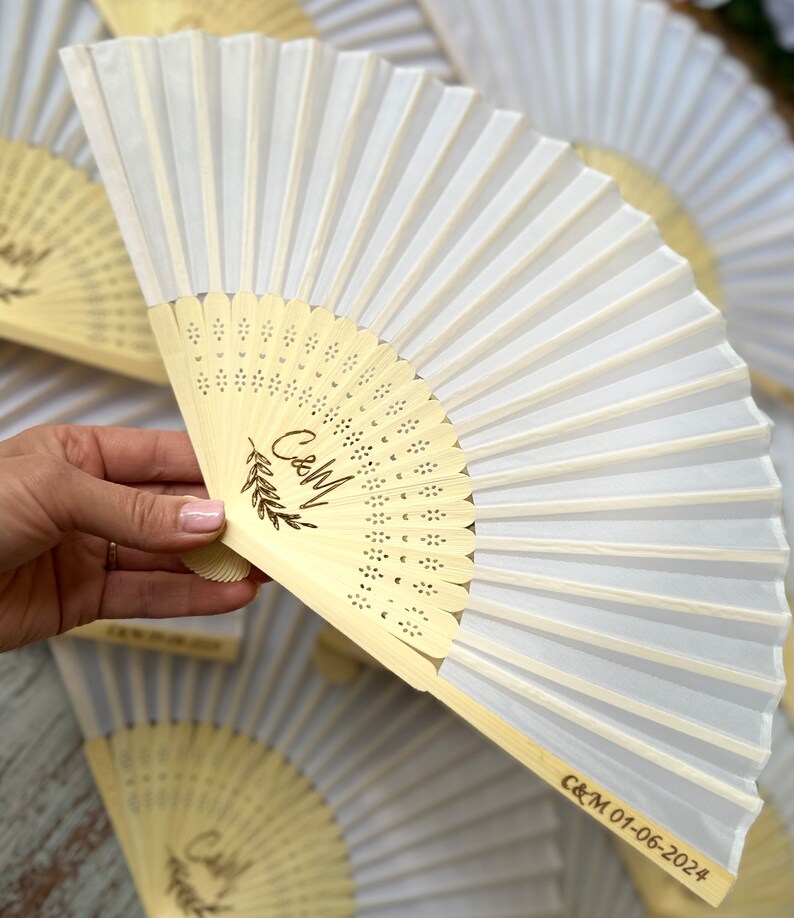 Wedding Hand Fan in a Gift Box. Personalized Folding Fan With Name as a ...