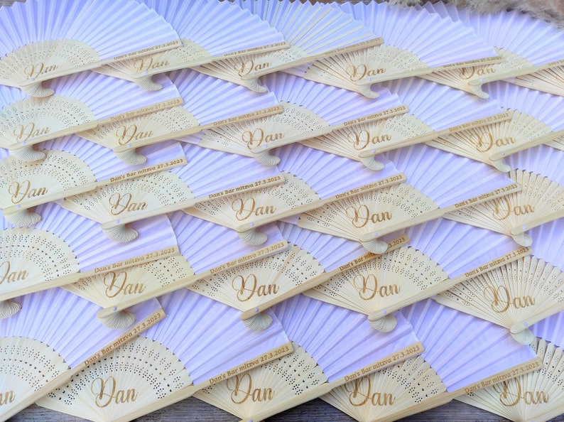 Wedding Hand Fan in a Gift Box. Personalized Folding Fan With Name as a ...