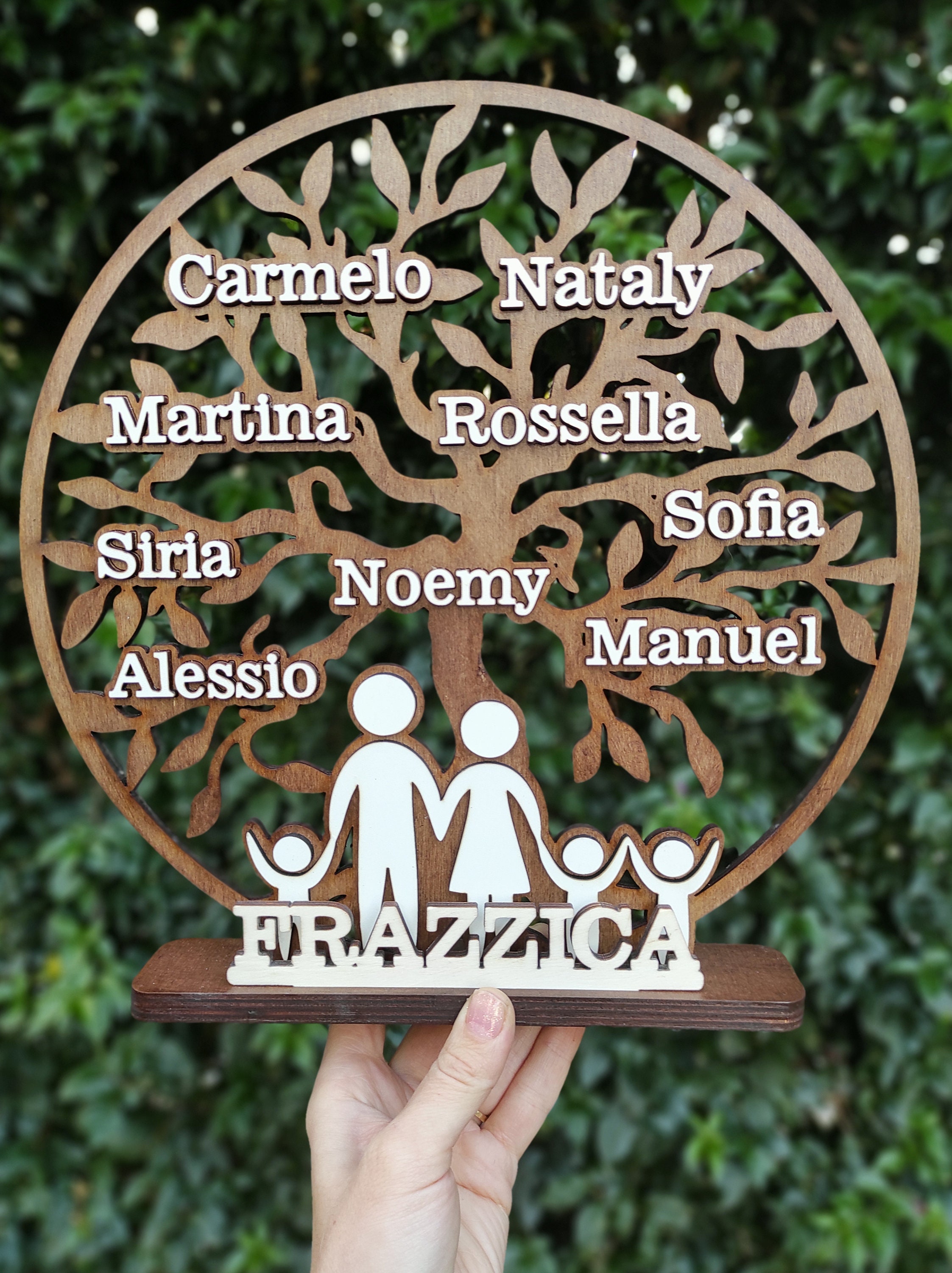 Wooden Family Tree, Personalized With the Names of the Family. A Unique ...