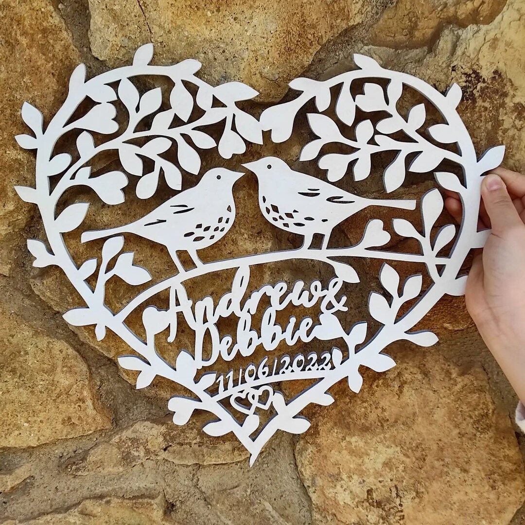 Personalized Wooden Heart. Wedding Gift - Etsy